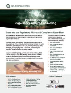 Medical Device Regulatory Affairs | QA ConsultingMedical Device ...